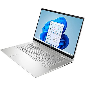 HP Envy X360 2-in-1 15.6" FHD Touchscreen Laptop Computer, Intel Core i7-1165G7, 32GB RAM, 1TB PCIe SSD, Backlit Keyboard, Iris Xe Graphics, HD Webcam, Windows 11, Silver, 32GB Hotface USB Card