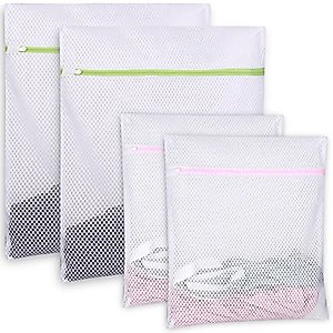 SPLF 4 Pack Extra Large Heavy Duty Mesh Laundry Bags, Durable Delicates Net Wash Bag for Bra Lingerie, Underwear, Socks, Sweaters and Garment, Travel Organization Washing Bag