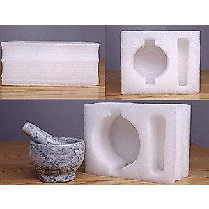 Mortar and Pestle Set, Guacamole Bowl Polished Natural Marble Stone, Grinder and Crusher, with Silicone Mat & Spoon-300ML(Light White Gray)