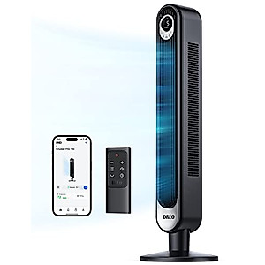 Dreo Smart Tower Fan WiFi Voice Control, Compatible with Alexa/Google & Table Fans for Home Bedroom, 9 Inch Quiet Oscillating Floor Fan with Remote, Air Circulator Fan