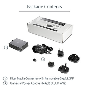 StarTech.com Multimode (MM) LC Fiber Media Converter for 10/100/1000 Network - 550m - Gigabit Ethernet - 850nm - with SFP Transceiver, TAA (MCM1110MMLC)