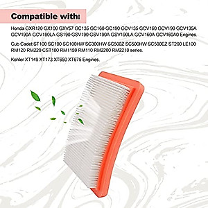 Aouton 17211-ZL8-003 17211-ZL8-023 Air Filter for Honda Gc135 Gcv135 Gc160 Gcv160 Gc190 Gcv135 Gcv190 Kohler XT149 XT173 XT650 XT675 Troy-Bilt Push Lawn Mower Air Cleaner (2PCS)