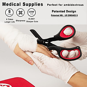 MEUUT 2 Pack Trauma Shears Patented Bandage Scissors - Medical Supplies with 8 inch Heavy Duty Medical Scissors for EMT Workers Nurses