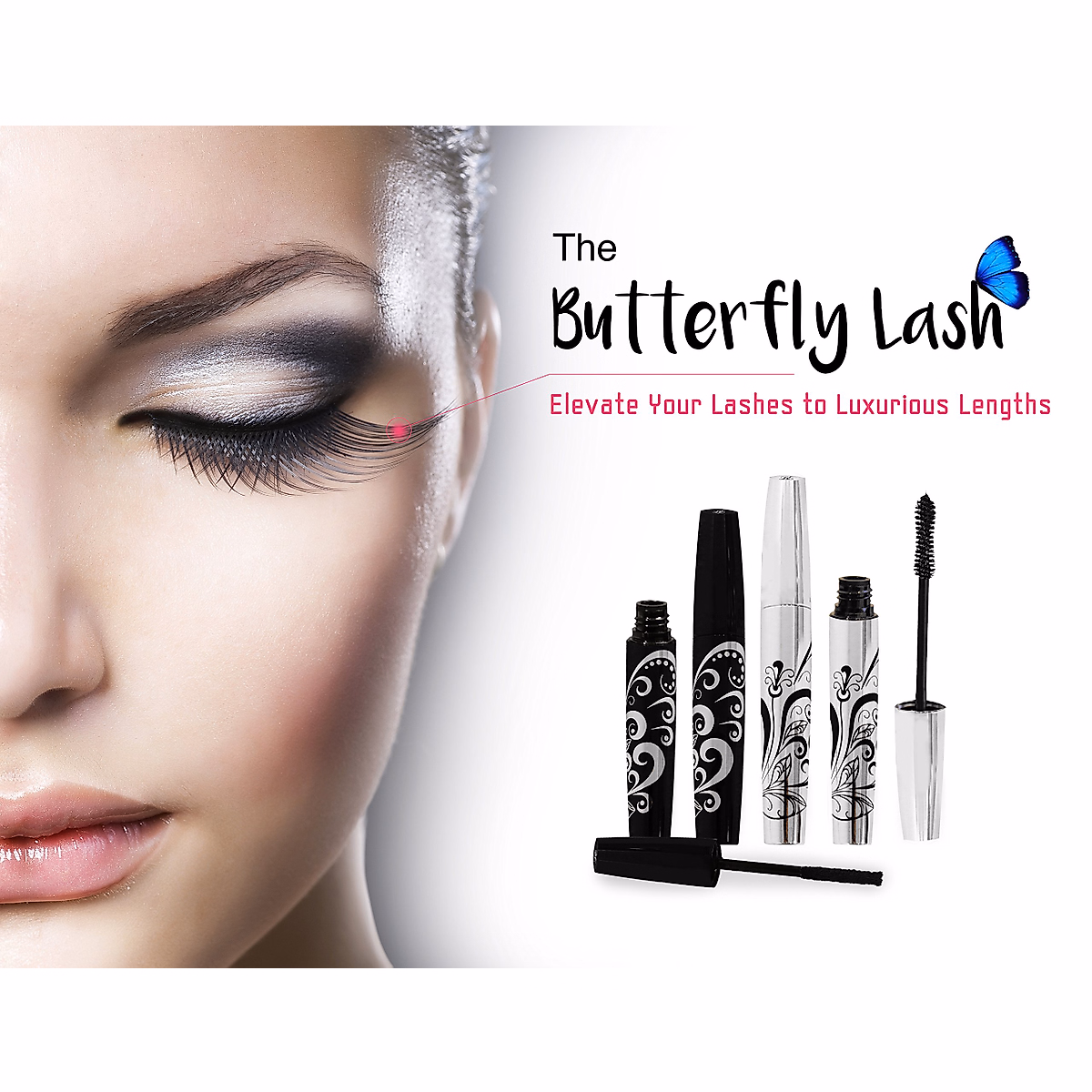 400x Silk Fiber Lash Mascara - Best for Thickening & Lengthening Eyelashes - Premium Quality, Last All Day, Waterproof, Smudge proof, Hypoallergenic - Includes Carry Case