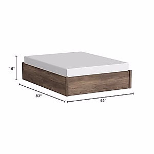 Prepac Select Queen 4-Post Raised Platform 4-Drawer Storage Bed, Modern Queen Storage Bed with Drawers 83" D x 63" W x 16" H, Drifted Gray, DBSQ-1302-4K