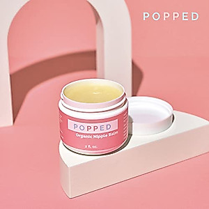 Popped Organic Nipple Butter | Moisturizing Nipple Cream for Sore, Dry, and Cracked Nipples | Postpartum Essential Balm for Breastfeeding, Nursing (2 fl oz)
