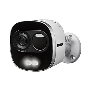 Lorex LNB8105X 4K Ultra HD Active Deterrence IP Security Bullet Camera, 2.8mm, 130ft Night Vision, CNV, Audio, Works with LNR600X,LNR6100X,N841,N861B,N862B,N842, White (Renewed)