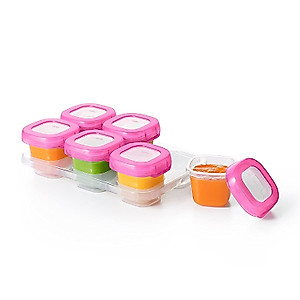 OXO Tot Baby Blocks Freezer Storage Containers, Pink, Set of 10