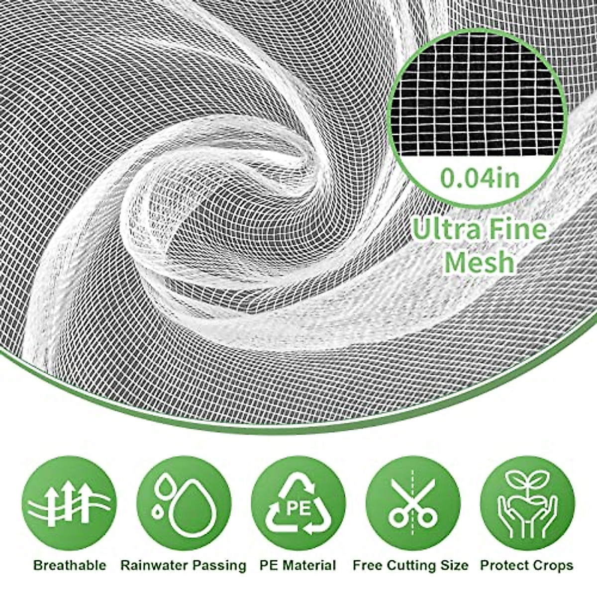 GonLei Garden Netting 10 * 50 FT Ultra Fine Garden Mesh Netting Protection Net Plant Cover Screen Vegetable Row Cover,Blueberry Netting Shrubs Fruits Tree Flowers Garden Screen Barrier Net