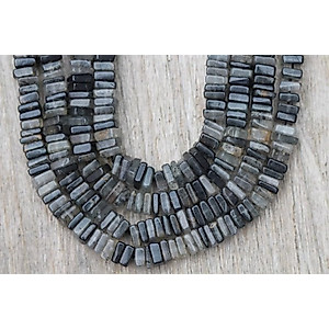 Natural Black ROUTILE Quartz heishi Faceted Beads 4 MM - 5 MM 8 inch Long String Jewelry Making Gemstone Beads for Necklace Bracelet