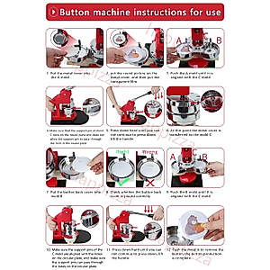 Happizza Button Maker Machine - Multiple Sizes, Button Pin Maker 1.25+2.25 inch, Interchangeable Button-models Badge Button Press Machine with 200 Sets Button Maker Supplies &Circle Cutter&Cutting Mat