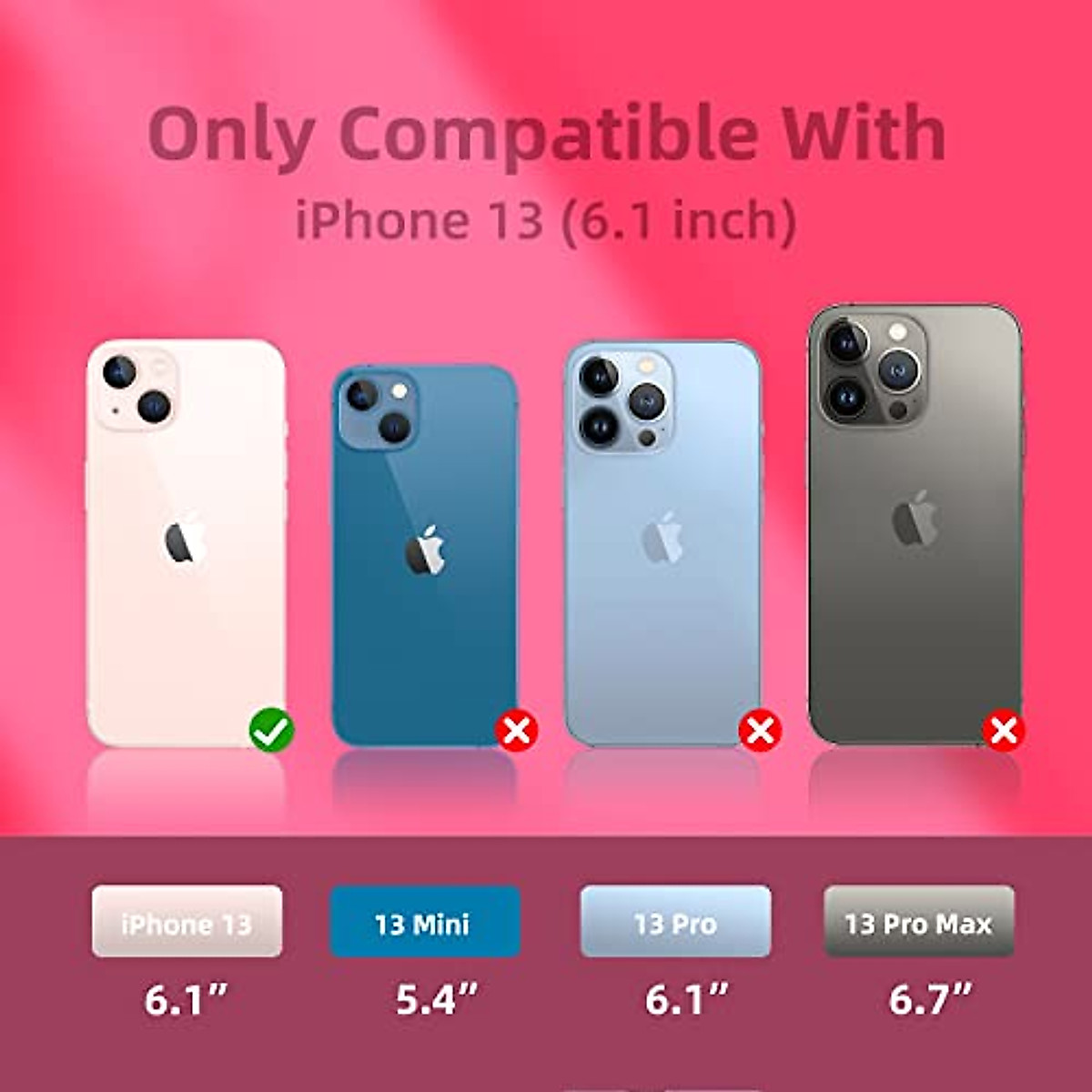 K TOMOTO Compatible with iPhone 13 Case, [Drop Protection] [Anti-Scratch] Shockproof Liquid Silicone Anti-Fingerprint Cover with Microfiber Lining Phone Case for iPhone 13 6.1" (2021), Hot Pink