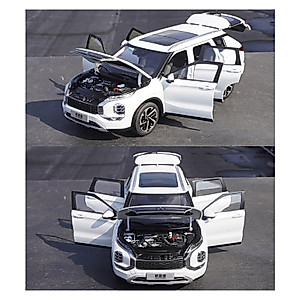 HAYCHE Alloy Resin Car Vehicle Model 1 18 Fit for Mitsubishi Outlander 2023 Vehicle Diecast Scale Alloy Car Model Static Display Adult Collection Festive Deluxe Gift (Color : White)