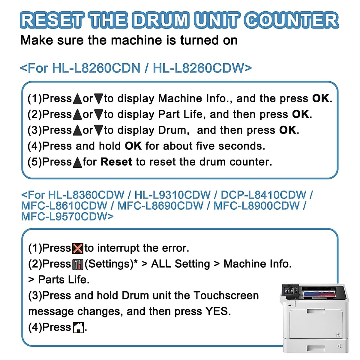 MxVol Remanufactured Brother DR431CL Drum Unit Replacement for Brother DR-431CL DR 431CL use for Brother MFC-L8900CDW HL-L8360CDW MFC-L8610CDW HL-L8260CDW Printer Imaging Drum (NO Toner)