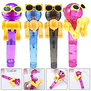 jojofuny Kids Toys Kids Toys Kids Toys Kids Toys 4Pcs Lollipop Holder Toy, Ups Lollipops Holder, Lollipop Robot, Party Favors for Kids Girls Boys Robot Toys Robot Toys Robot Toys Robot Toys