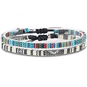Mens Bracelet set Handmade Adjustable Size Easy to Wear Waterproof Bracelets Suitable for Surfer Suitable for Men as Gift (B)