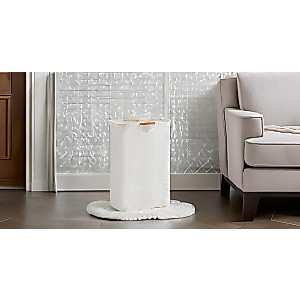 YHZHEN 72L Laundry Basket, Collapsible Laundry Hamper with Handle, Large Laundry Basket Hamper for Clothes, Travel,Towels＆Toys in the Family and Dorm, White