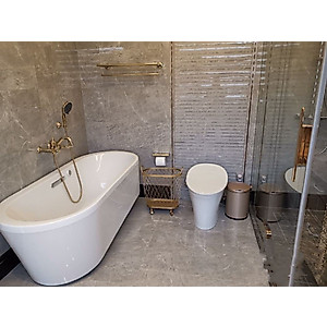 Clothes Storage Basket, Laundry Basket with Wheels, Round Mesh Wrought Iron Toy Storage Box- Home Bathroom Laundry Basket, Laundry Basket, for Clothes, Toy Storage, Dirty Clothes Storage Box (Gold)