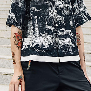 CARGEN Classic Temporary Tattoos - Traditional Old School Vintage Stickers Sailor Jerry Flower Rose Ladyface Swallow Butterfly Sword Eye Globe Crown Anchor Temporary Tattoo Fake Tattoo Great for Arm