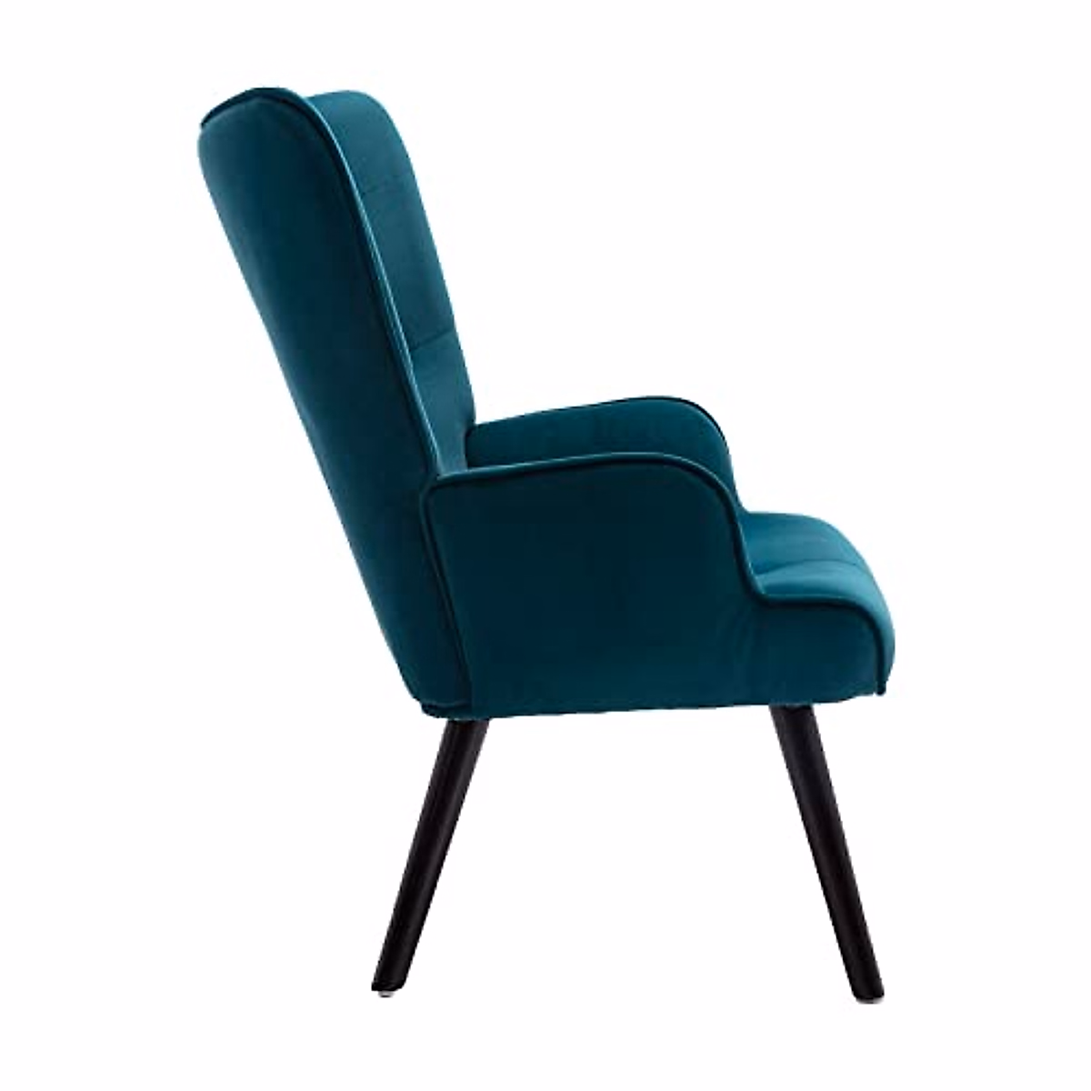 Accent Chairs Set for Living Room- Mid-Century Modern Comfy Reading Chair for Bedroom Adults Armchairs Sillones para Sala Sofa Tall Wingback Arm Chairs Microfiber Cushioned (Teal, 2 Chairs)