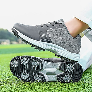 THESTRON Men Golf Shoes Professional Waterproof Spikes Golf Sport Sneakers …