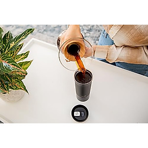 Ello Miri 16oz Vacuum Insulated Stainless Steel Travel Mug, Leak-Proof Slider Lid, Keeps Hot for 5 Hours, Perfect for Coffee or Tea, BPA-Free, Fits Most Cupholders, Holiday Gift, Black