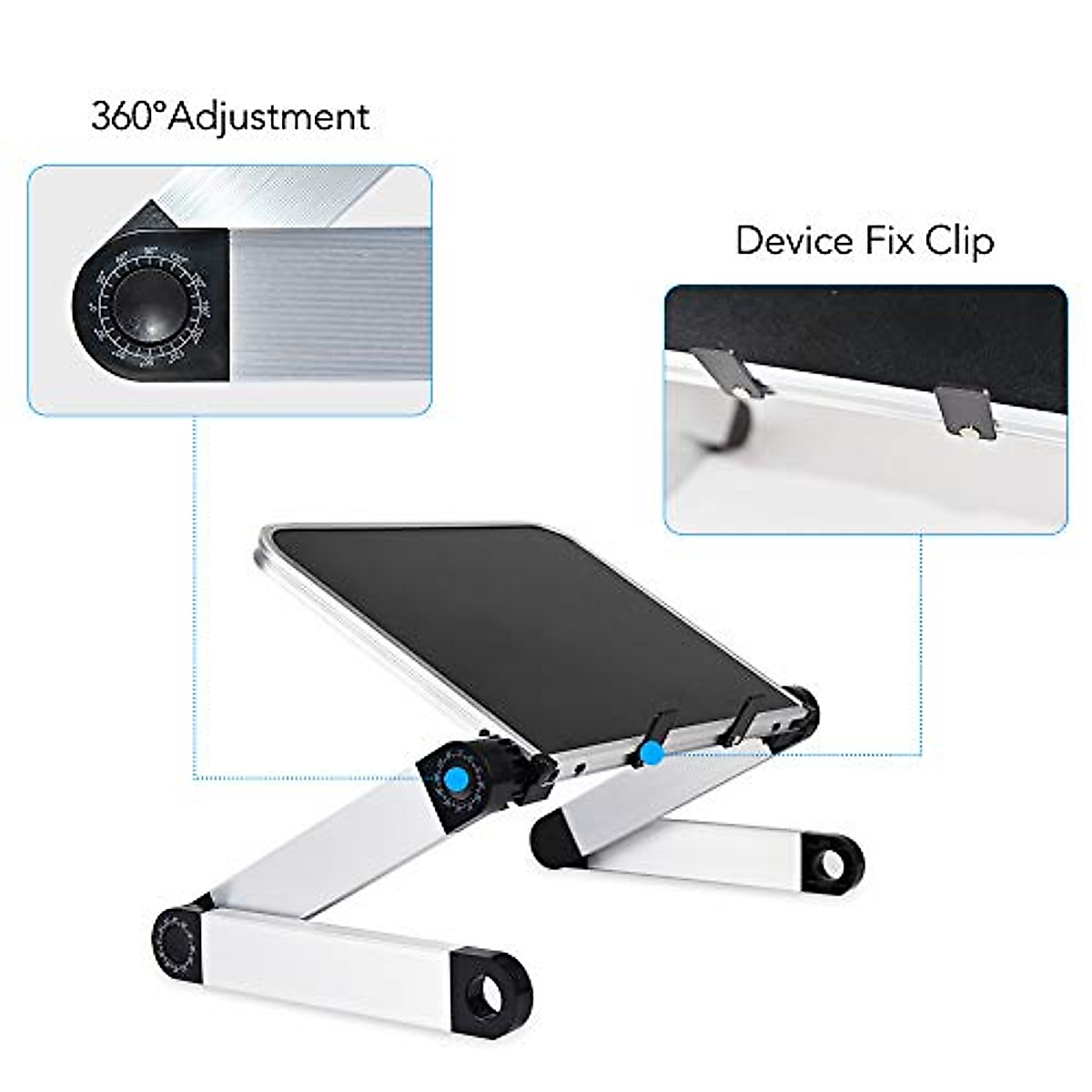 Adjustable Laptop Stand Table for Office, RAINBEAN Portable Lap Desk Stand Compatible Notebook Tablets MacBook,Foldable Lift Bracket Aluminum Ergonomics Design,Office or Home Desk Suitable for Ipad