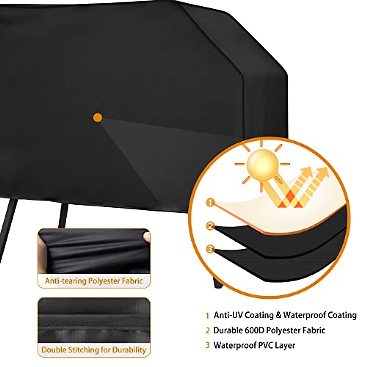 iCOVER 600D Griddle Cover for Blackstone 22 inch 17 inch Griddle with Hood and Stand, Waterproof Heavy Duty 600D Barbecue Cover Grill Cover for Blackstone 17" 22" Griddle