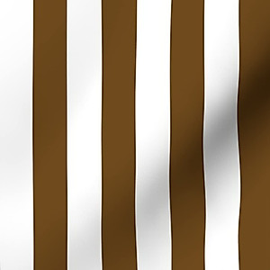 Spoonflower Fabric - Stripes Vertical Dark Brown White Browns Printed on Petal Signature Cotton Fabric Fat Quarter - Sewing Quilting Apparel Crafts Decor