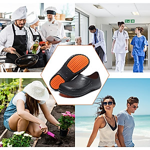 Zapatos De Cocina para Hombres Work Chef Shoes Women Clogs Waterpoof for Non Slip Shoes for Men Food Service Kitchen Seaside Size 7 Orange
