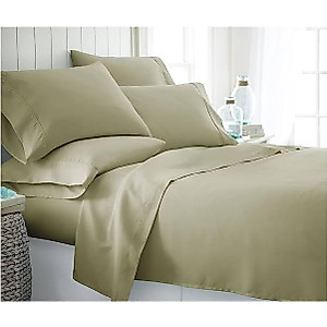 TASHMIA Sheet Set Twin Size 39"x 75" x 21" Deep Pocket 100% Egyptian Cotton 600 Thread Count Soft & Silky Sateen Weave Sheets Sage Solid