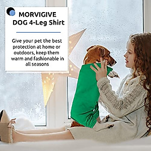 MORVIGIVE Dog Sweater for Small Dogs, Lightweight Dog Pajamas Warm Dog Coat for Hair Cover, Breathable Cotton Dog Onesie 4 Leg Puppy Jammies Winter Thermal Doggie Jumpsuits, Comfy for Boys and Girls