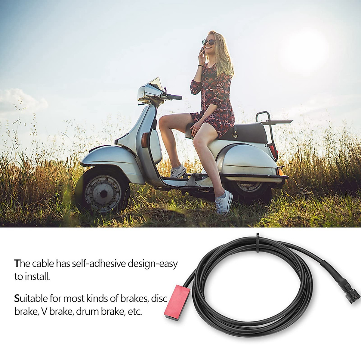 Electric Bike Brake Switch Cable,Electric Bike Brake Cable,rake Cut Off Sensor SM/Waterproof Connector Electric Bike Cut Power Off Mechanical Hydraulic Brake Sensor for E Bike