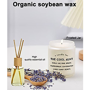 Aunt Gifts from Niece, Nephew- Birthday Gifts for Aunt, Best Aunt Ever Gifts, Funny Cool Aunt Gift, Lavender Scented Candles (7oz)