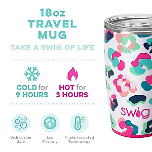 Swig Life Party Animal AM+PM Gift Set, Includes (1) 18oz Travel Mug + (1) 14oz Stemless Wine Tumbler, Triple Insulated, Stainless Steel, and Dishwasher Safe