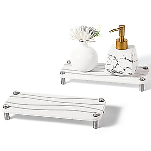 Plentio Bathoom Trays, 2 Pack, Fast Drying Stone Soap Dish, Sponge Holder for kitchen, Diatomite Stone Sink Tray for Soap and Toothbrush Cup, Suitable for Bathroom and Kitchen, Lvory Love