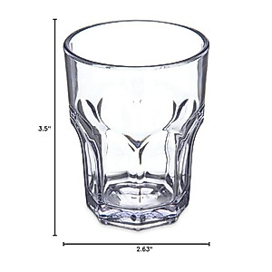 Carlisle FoodService Products Louis Clear Tumbler Short Glass for Restaurants, Catering, Kitchens, Plastic, 6 Ounces, Clear