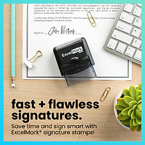 Custom Signature Stamp - Self Inking - Black Ink - Small