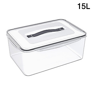 Drephia 6 Pack 15 L/63Cup Large Airtight Food Storage Containers with lid, Plastic Kitchen Fridge Pantry Organizers for Bread, Pet Food, Dry Food, Proof Dough, BPA Free