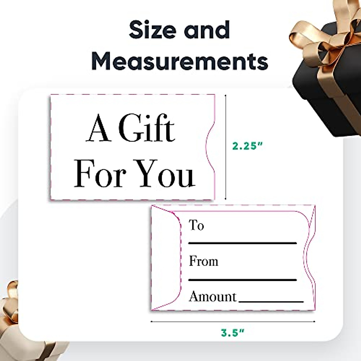 Swipe It Gift Card Holder Sleeves Paper 50 Pack Bulk for Christmas, Holiday, Birthday, Fathers Day, Housewarming, Wedding, Anniversary, Baby Shower, Spa, A Gift for You, White