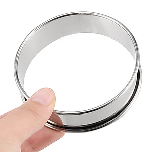 MUKCHAP 20 Pieces 3.15 Inch English Muffin Ring, Stainless Steel Double Rolled Tart Ring, Crumpet Ring Mold for Home Baking, Cooking