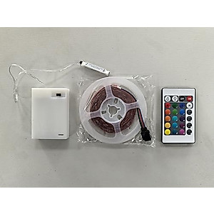 HIKENRI Battery Powered LED Strip Lights, 24-Keys Remote Controlled, DIY Indoor and Outdoor Decoration, 6.56ft Waterproof