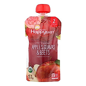Happy Baby Apple, Guava and Beet Baby Food, 4 Oz