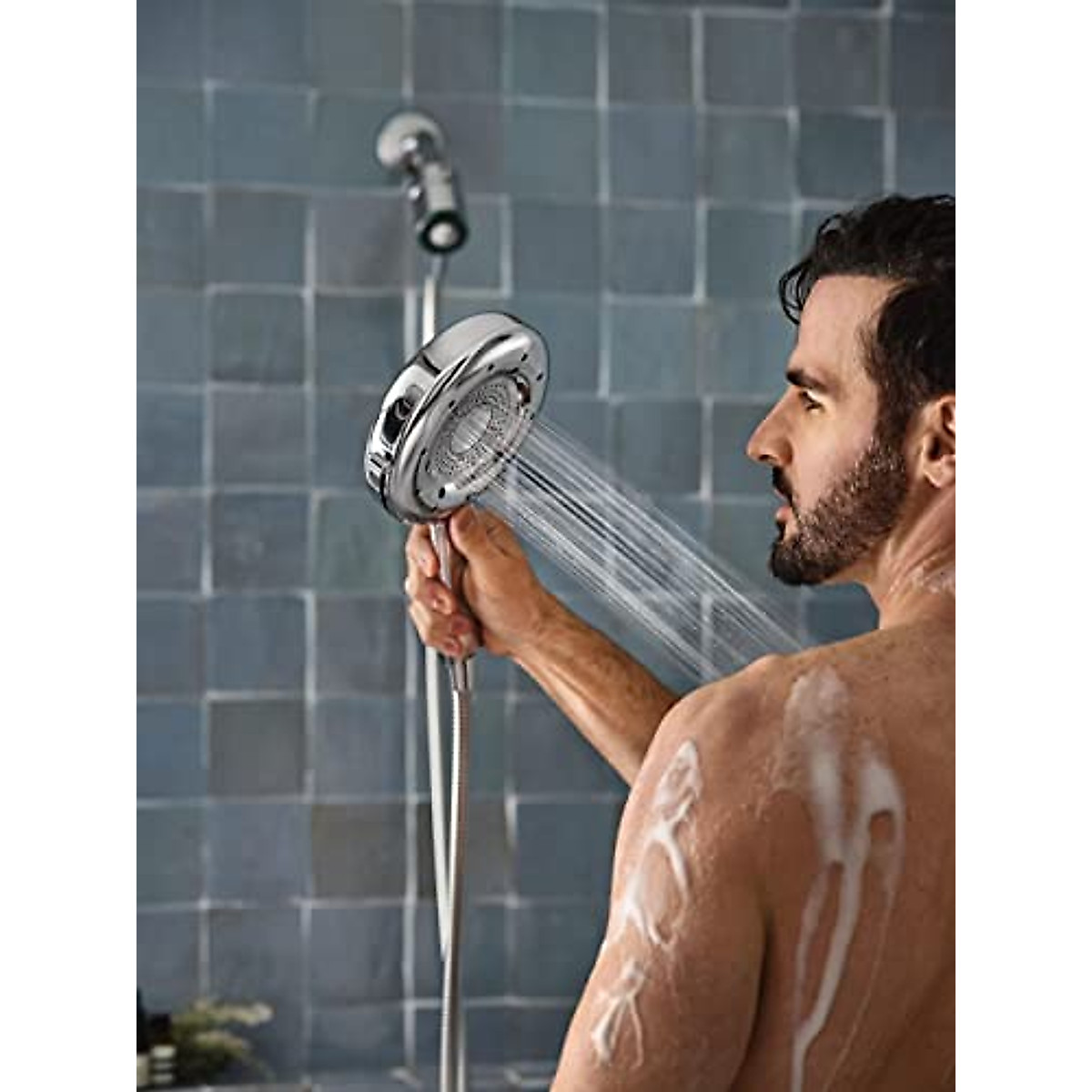 Moen N400H0CH Quattro Handheld Four Unique Shower Experiences and Magnetix Dock, Chrome
