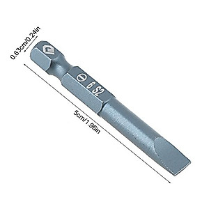 10pcs 50mm Slotted Screwdriver Bits Set Magnetic Flat Head 1/4 Inch Hex Shank,S2 Alloy Steel H6.3 * 50*SL6mm