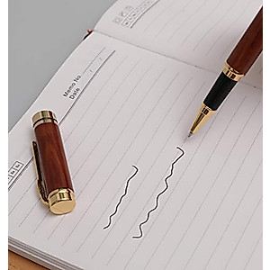 iMeaniy Nice Wooden Ballpoint Pen Gift Set-Elegant Fancy Writing Set for Men Women Graduation Business Signature Executive Christmas Gift,Luxury Pen with Gift Box,2 Extra 0.5mm Refills,Black Gel Ink