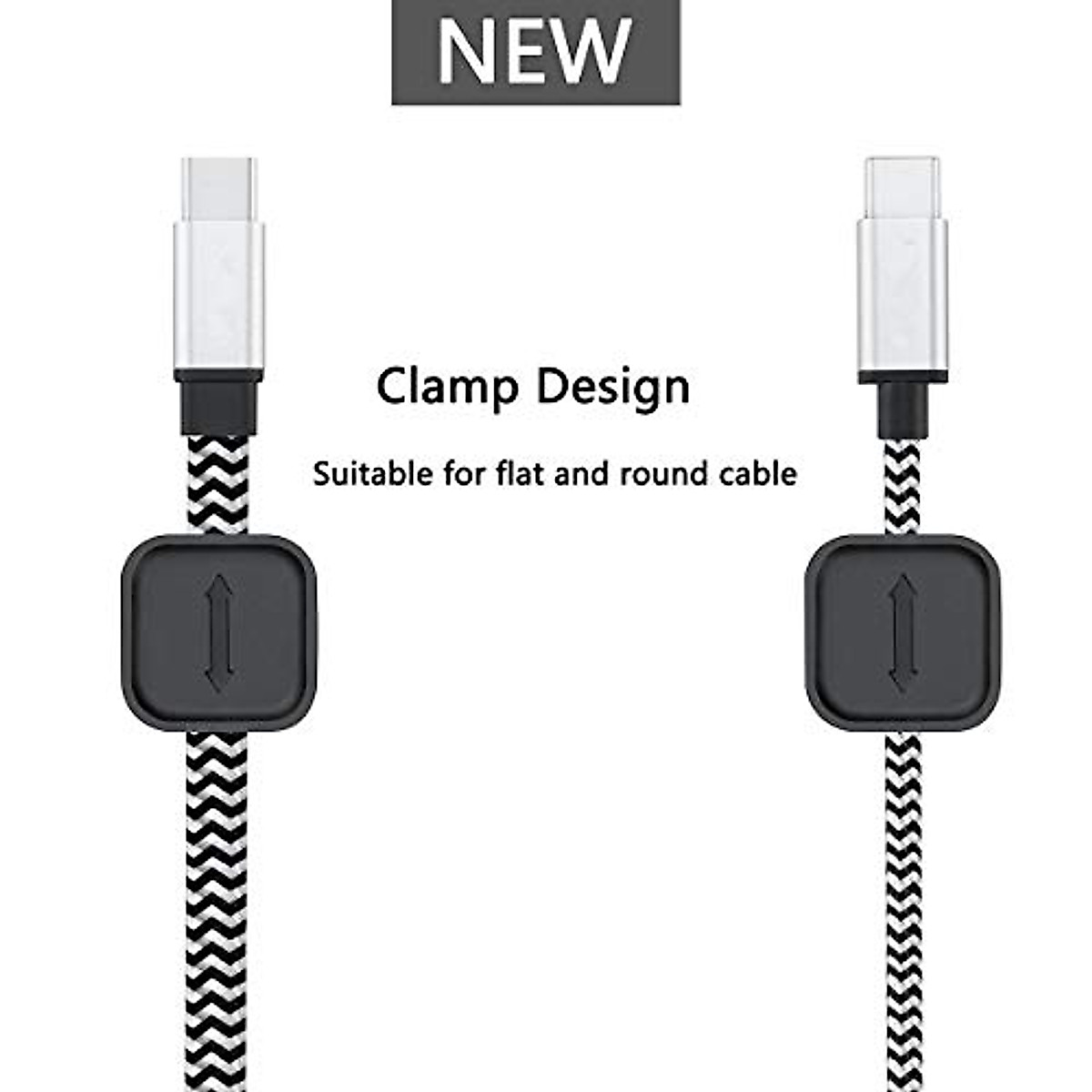 Yugoo Cable Organizer Magnetic, Magnetic Cable Clips, Cable Holder Clips Multipurpose Organizer, Desktop Cord Management for All Wires (2 Pack, Black and White)