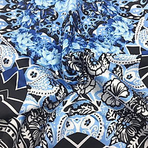 YOUR SMILE Silk Like Scarf Women's Fashion Pattern Large Square Satin Headscarf Head Dress (206)