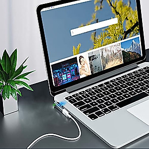 Watris Veiyi USB C to Magnetic T-Tip Adapter, Female Type-C to Magnetic 2 Converter, 5A Type-C PD Power Fast Charging Adapter for OS X Laptop(Silver)