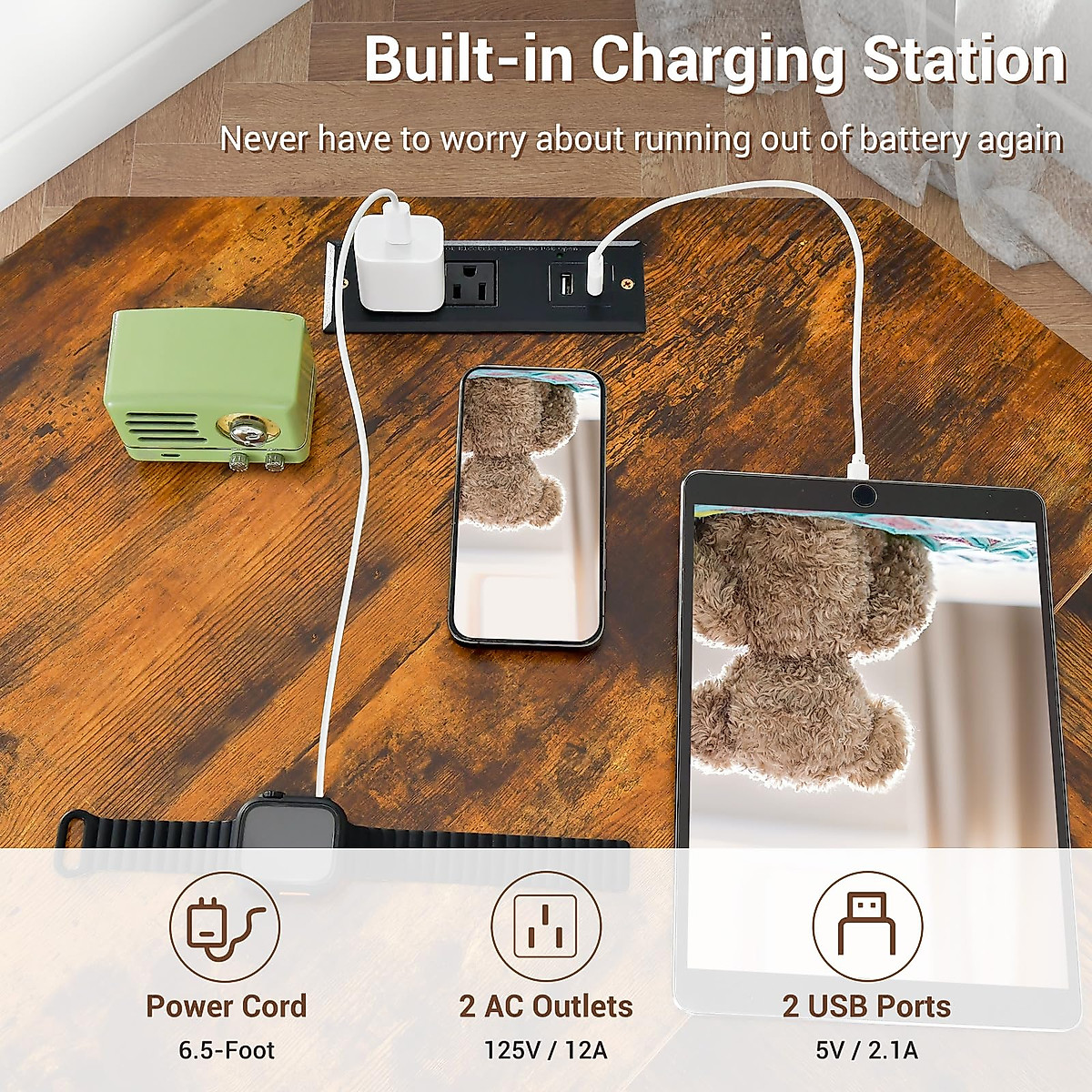 COSTWAY L-Shaped Desk with CPU Stand, 66 Inch Wooden Top Space-saving Corner Desk w/Metal Frame, Large Computer Gaming PC Desk, Writing Table Study Desk for Bedroom, Study, Office (Rustic Brown)